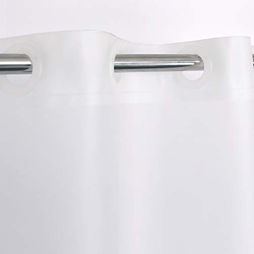 Hotel Grade No Hooks Needed Waterproof Shower Curtain or Liner,Frost (PEVA, 71" x 74")