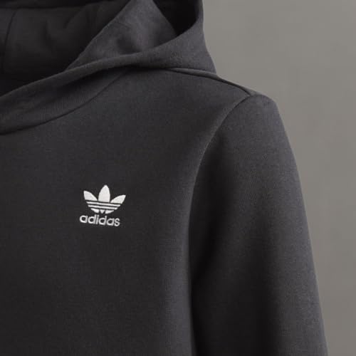 adidas Originals Kids' Adicolor Hoodie, Black/White, Medium