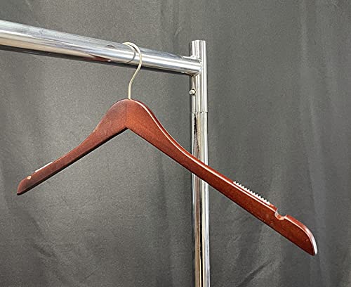 NAHANCO Wooden Shirt Hanger, 19" - Low Gloss Mahogany, 100/CTN