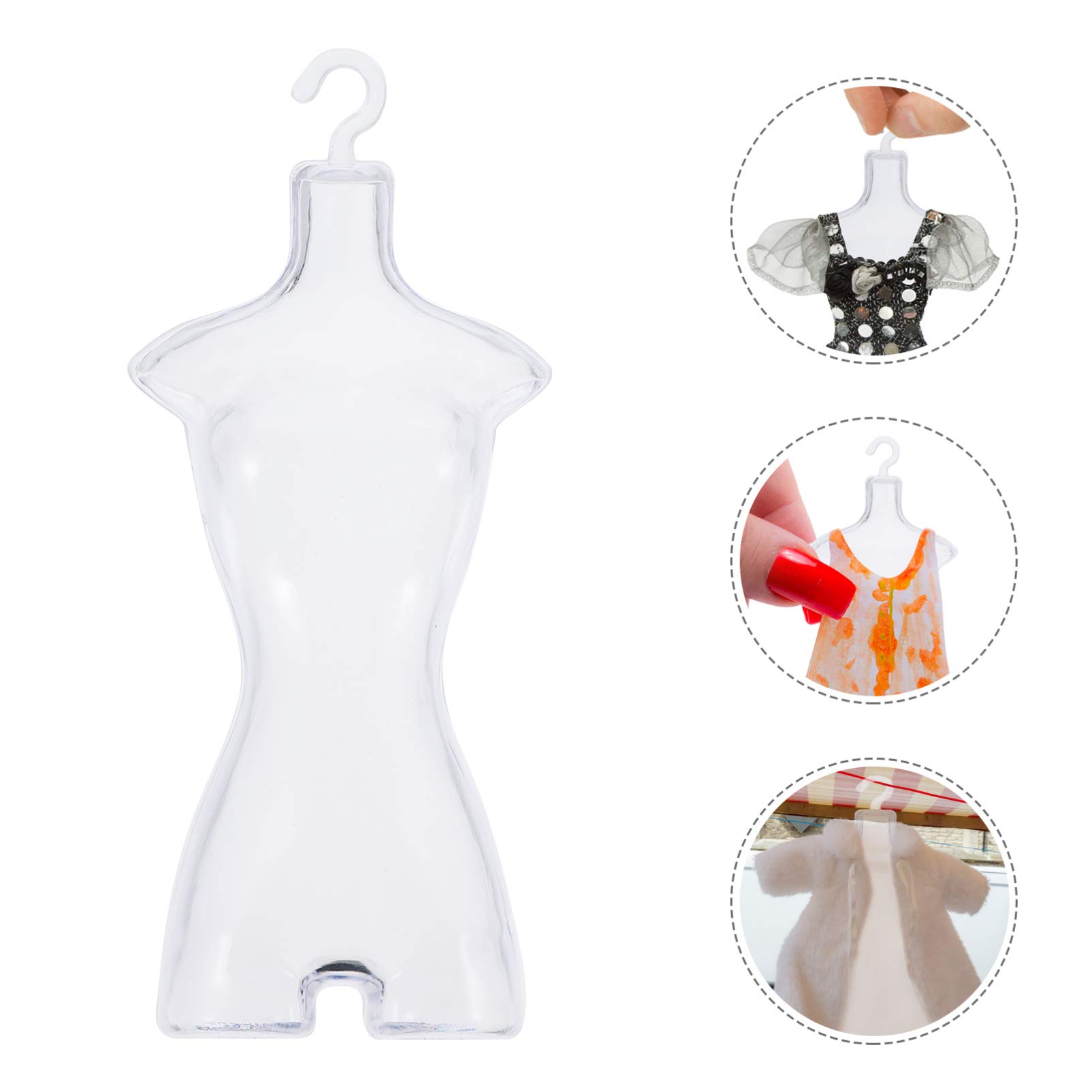 Healifty 3pcs Doll Dress Form Cloth Gown Display Support Holder Hanging Dress Form Mannequin Model Stand for Doll Dresses Dollhouse Decoration