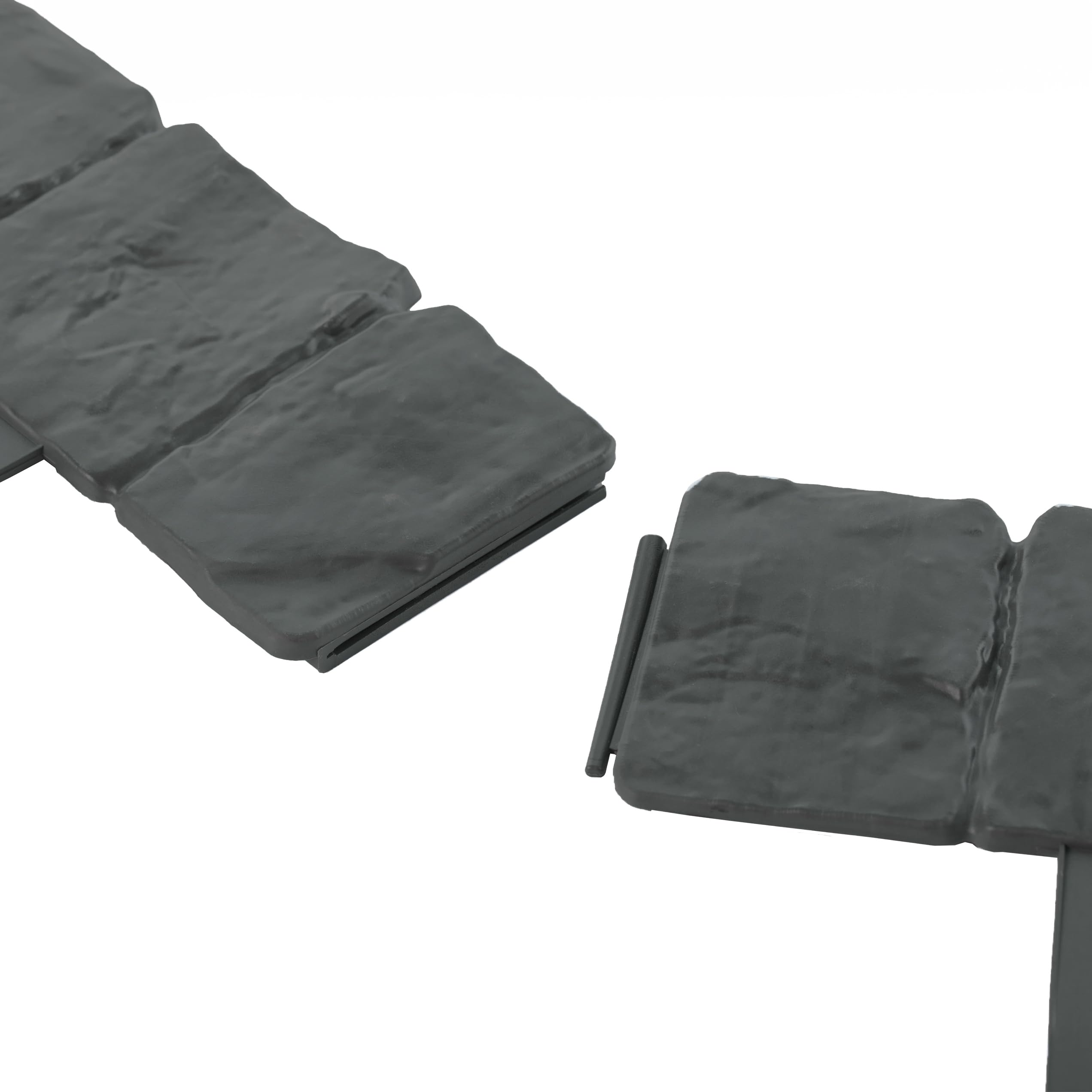 Gardenised Cobbled Stone Style Outdoor Lawn Edging Gate 10pk Interlocking Stakes, Gray