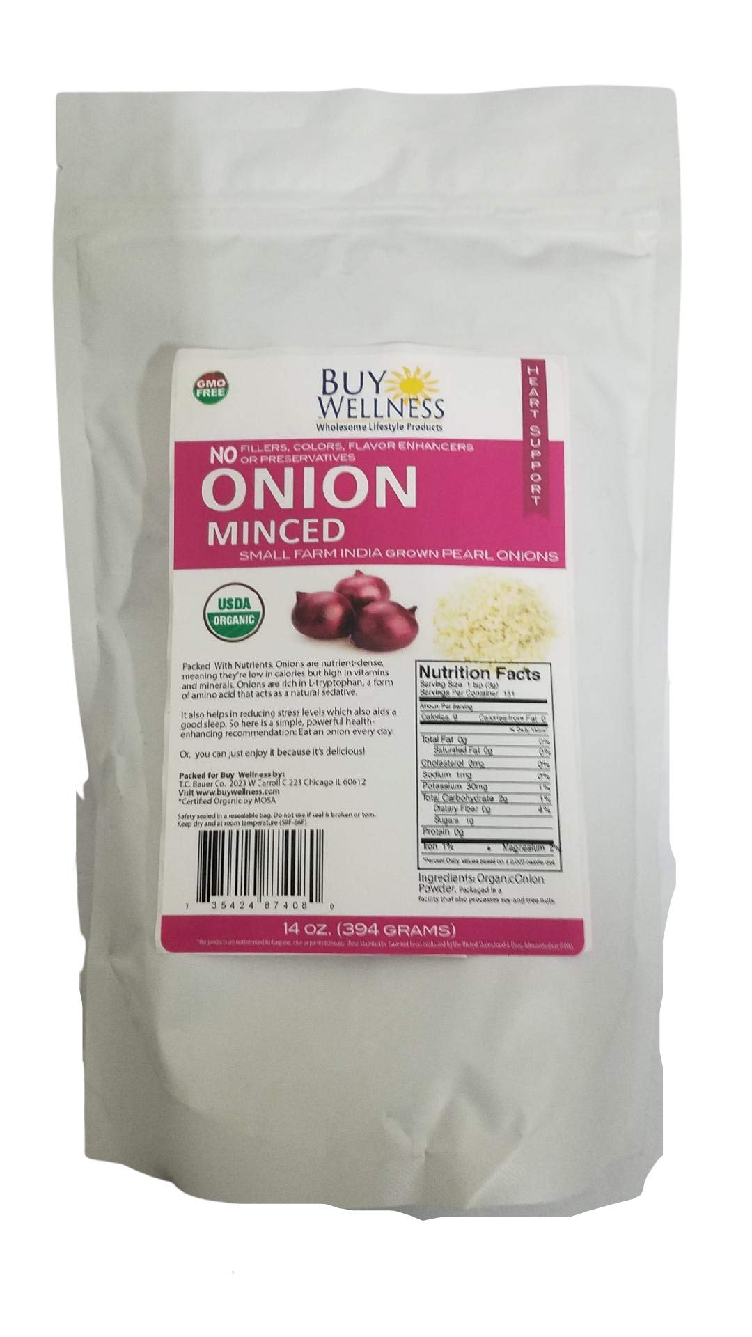 Buy Wellness Onion Minced & Flakes USDA Organic Fresh Dehydrated Organic Dried Onion Flakes 14 oz