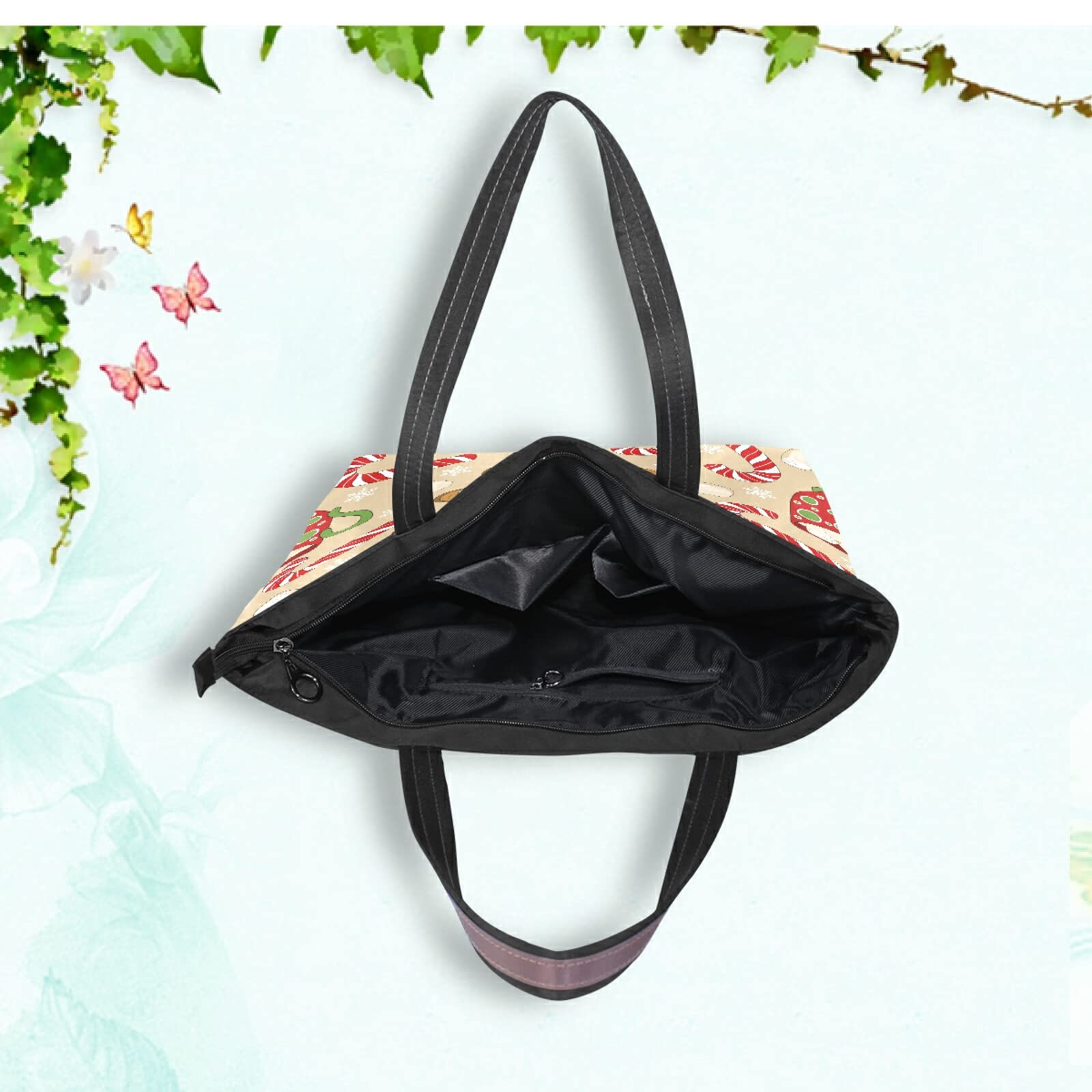 KFBE Christmas Gingerbread Women Tote Bags Snowflake Top Handle Satchel Handbags Purse Shoulder Bag for Shopping M 2080395