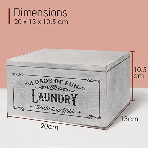 MINCORD Dryer Sheet Holder, Wooden Dryer Sheet Dispenser with Hinged Lid for Fabric Softener Sheets, Rustic Dryer Sheet Container Storage Box, Farmhouse Laundry Sheet Dispenser for Laundry Room Decor
