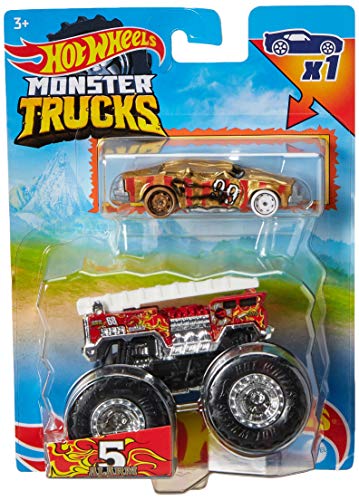 Hot Wheels Monster Trucks, 1:64 2-Pack 5 Alarm, Toy Vehicle for Kids Ages 3 and Up