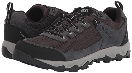 Columbia Men's Valley Pointe Waterproof Hiking Shoe, Shark/Monument, 10