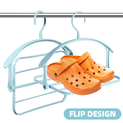 Pants Hangers Space Saving,3 Pack Multifunctional Pants Rack Hanger,Rotatable Closet Storage Organizer with Anti-Slip Design for Pants Jeans Scarf Towels Shoes,Travel Essentials