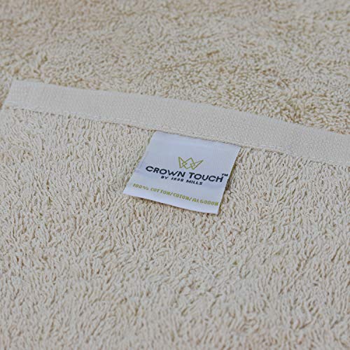 1888 Mills Crown Touch 100% Cotton, Microfiber Alternative, 24-Piece Utility Washcloth Set-Beige