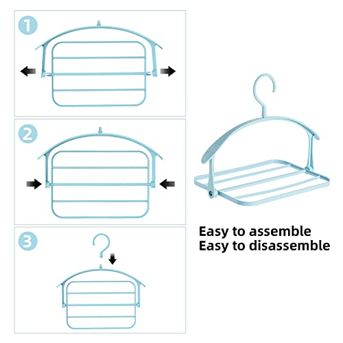Pants Hangers Space Saving,3 Pack Multifunctional Pants Rack Hanger,Rotatable Closet Storage Organizer with Anti-Slip Design for Pants Jeans Scarf Towels Shoes,Travel Essentials