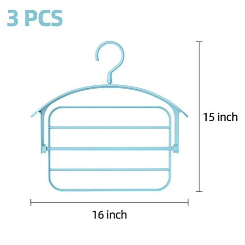 Pants Hangers Space Saving,3 Pack Multifunctional Pants Rack Hanger,Rotatable Closet Storage Organizer with Anti-Slip Design for Pants Jeans Scarf Towels Shoes,Travel Essentials