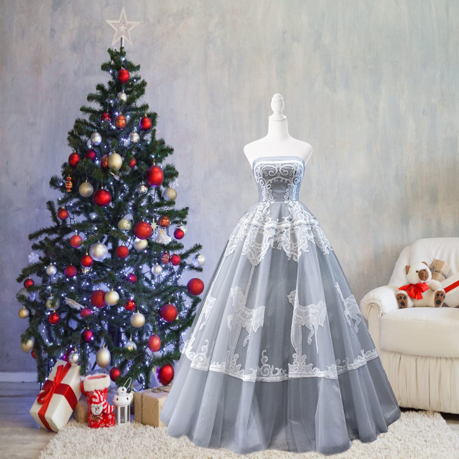 Female Dress Form Mannequin Torso Body with Adjustable Tripod Stand Dress Jewelry Display (White)
