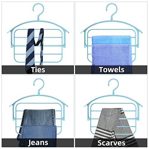 Pants Hangers Space Saving,3 Pack Multifunctional Pants Rack Hanger,Rotatable Closet Storage Organizer with Anti-Slip Design for Pants Jeans Scarf Towels Shoes,Travel Essentials