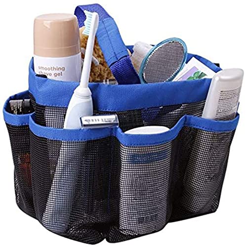 Kuchung Mesh Shower Caddy Basket for College Dorm Room Essentials Hanging Portable Tote Bag Toiletry for Bathroom Accessories Cosmetics Shampoo Soap Organizer Shower Tote for Women Men, blue