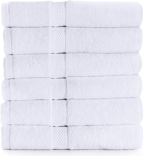 Utopia Towels Premium Bundle - 1 Cotton Washcloths White (12x12 inches), Pack of 24 with 1 Medium Cotton Towels, White, (24 x 48 Inches), Pack of 6