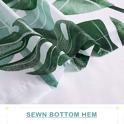 KGORGE Shower Curtains for Bathroom - Tropical Leaves Plant on White Background Odorless Curtain for Bathroom Showers and Bathtubs, 72 x 72 inches Long, Hooks Included