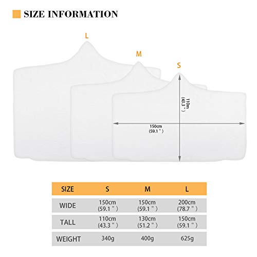 SEANATIVE Hooded Blanket Adult Warm Hooded Blanket with Aztec Bear Pattern for Women Men and Children Suitable for Sofas Beds Travel - Size:L