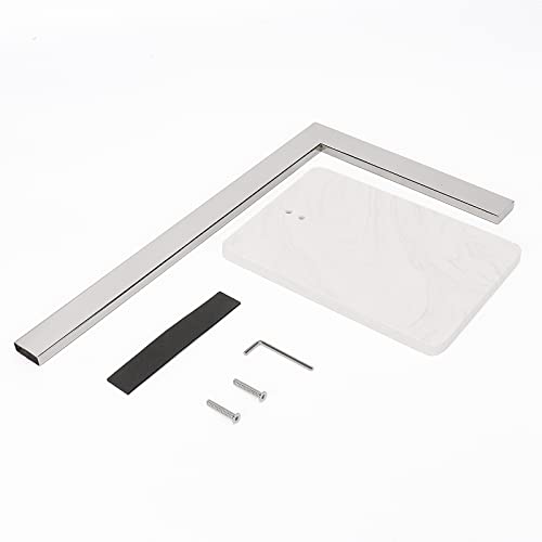 BathAce Hand Towel Holder, Hand Towel Stand for Bathroom with Marble Base, 304 Stainless Steel Stand L Shape Hand Towel Rack Free-Standing Towel Bar for Bathroom Kitchen Countertop, Chrome