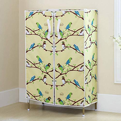 DINGZZ Shoe Rack, Double Door Oxford Cloth Washable Dustproof Shoe Rack Shoe, 60X30X97CM