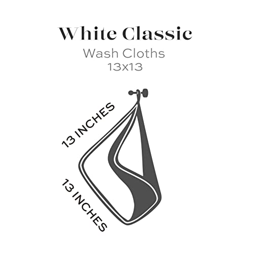 White Classic Luxury Washcloths | 12 Pack Luxury Bath Mat | 2 Pack Bundle (Green)