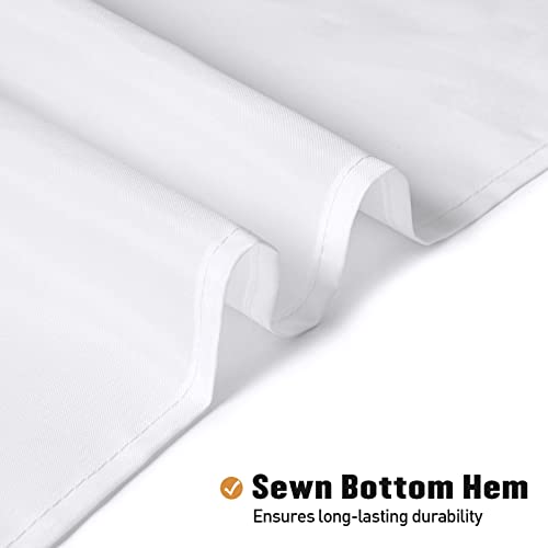 MitoVilla White Fabric Shower Curtain Liner, Simple Shower Curtain or Liner for Modern Neutral Hotel Bathroom Decor, Waterproof Cloth & Machine Washable, 12 Plastic Hooks, 72" W x 72" H