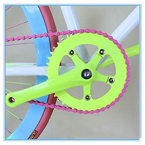 MNTT Bicycle Chains,94 Links Bike Chain Fixed Gear Track BMX Single Speed Cycling Sports Multicolors(Pink)