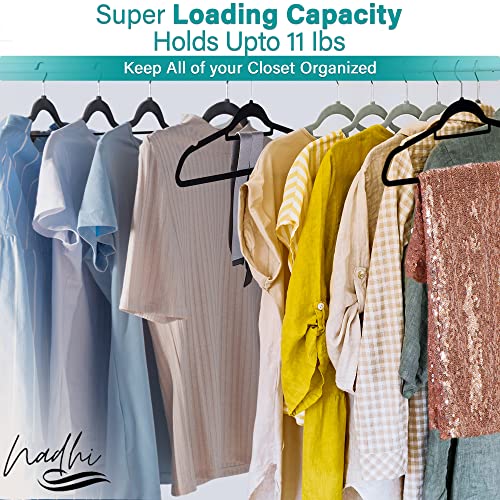Velvet Hangers - Premium Clothes Hanger Set with Velvet Cover - Hangers Non Slip with Additional Accessory Holder – Clothing Hangers with Strap Holders – Elegant Design with Swivel Hook – 50pcs