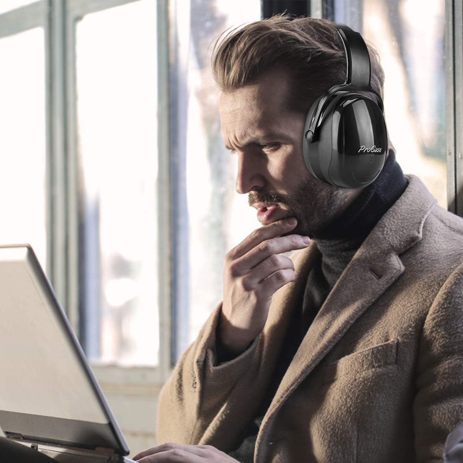 ProCase Noise Reduction Safety Ear Muffs NRR 28dB Bundle with Hearing Ear Protection Ear Defenders NRR 29dB