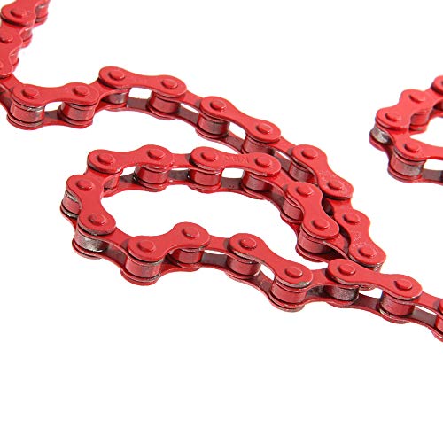 MNTT Bicycle Chains,94 Links Bike Chain Fixed Gear Track BMX Single Speed Cycling Sports Multicolors(Pink)