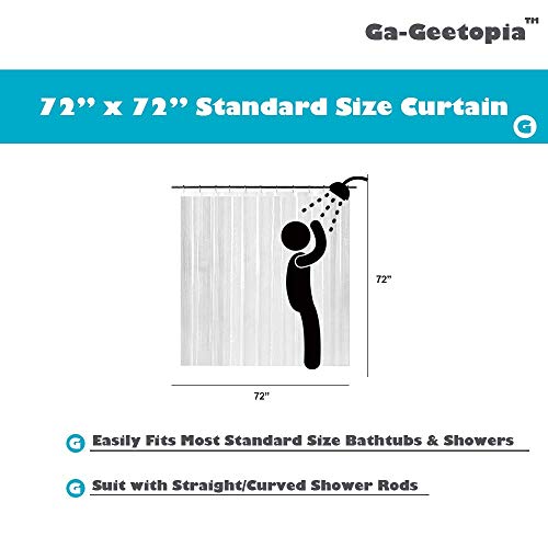Ga-Geetopia Thin 3D EVA Shower Curtain Liner Water Cube, 72x72 Premium Light Weight Clear Plastic Bathroom Shower Curtain with Rustproof Metal Grommets 3 Magnets for Shower Stall, Bathtubs(No Hooks)