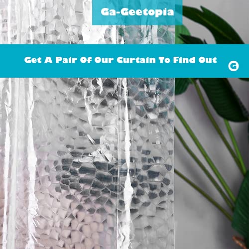 Ga-Geetopia Thin 3D EVA Shower Curtain Liner Water Cube, 72x72 Premium Light Weight Clear Plastic Bathroom Shower Curtain with Rustproof Metal Grommets 3 Magnets for Shower Stall, Bathtubs(No Hooks)