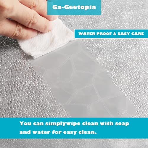 Ga-Geetopia Thin 3D EVA Shower Curtain Liner Water Cube, 72x72 Premium Light Weight Clear Plastic Bathroom Shower Curtain with Rustproof Metal Grommets 3 Magnets for Shower Stall, Bathtubs(No Hooks)