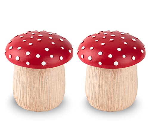 dgudgu 2 Pack Qtip Holder Mushroom Cotton Ball Holder Cotton Swab Holder Qtip Dispenser Bathroom Cotton Ball And Qtip Organizer Cotton Ball Container