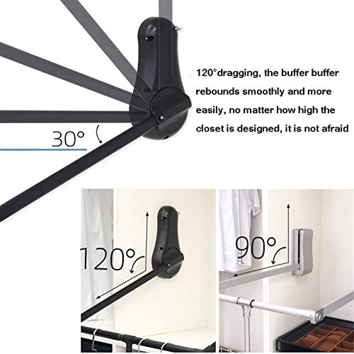 Drop-Down Wardrobe Hanger, Adjustable 510-1150mm, Closet Rod Wardrobe Lifter Storage Rack, Effectively Saving Space, Bearing 30KG (Size : 650-850mm)
