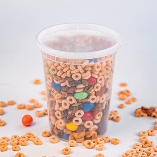 EDI [32 OZ, 200 Sets] Wholesale Plastic Deli Food Storage Containers with Airtight Lids | Microwave-, Freezer-, Dishwasher-Safe | BPA Free | Heavy-Duty | Meal Prep | Leakproof | Recyclable