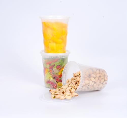 EDI [32 OZ, 200 Sets] Wholesale Plastic Deli Food Storage Containers with Airtight Lids | Microwave-, Freezer-, Dishwasher-Safe | BPA Free | Heavy-Duty | Meal Prep | Leakproof | Recyclable