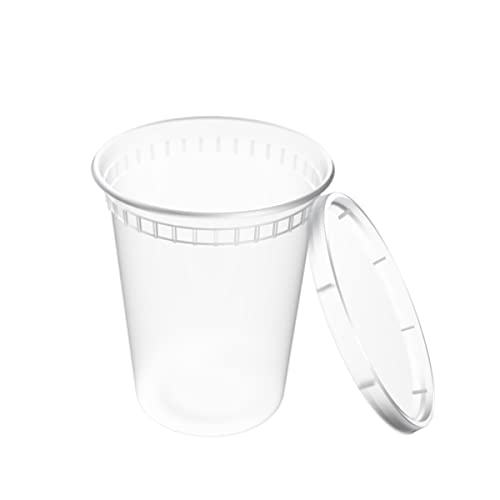 EDI [32 OZ, 200 Sets] Wholesale Plastic Deli Food Storage Containers with Airtight Lids | Microwave-, Freezer-, Dishwasher-Safe | BPA Free | Heavy-Duty | Meal Prep | Leakproof | Recyclable