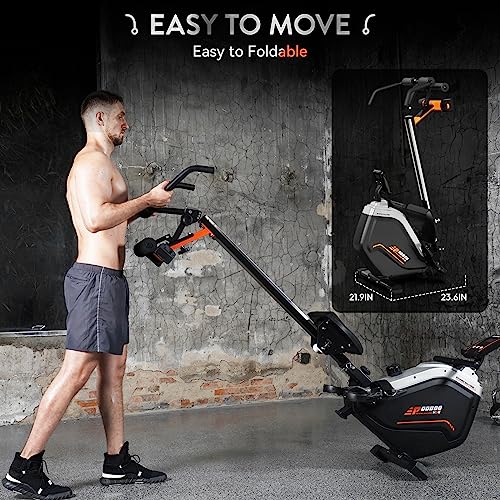 pooboo Rowing Machine, Upgraded Multifunctional Rower with 16 Level Resistance, Max 350lb Weight Capacity,Foldable Rowing Machines for Home Use