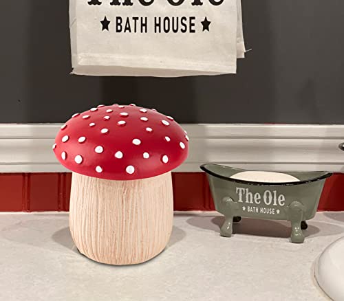 dgudgu 2 Pack Qtip Holder Mushroom Cotton Ball Holder Cotton Swab Holder Qtip Dispenser Bathroom Cotton Ball And Qtip Organizer Cotton Ball Container