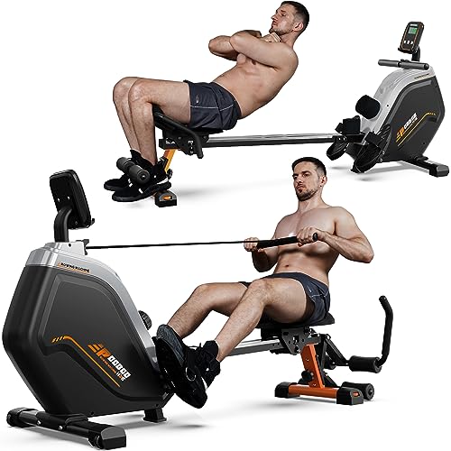 pooboo Rowing Machine, Upgraded Multifunctional Rower with 16 Level Resistance, Max 350lb Weight Capacity,Foldable Rowing Machines for Home Use