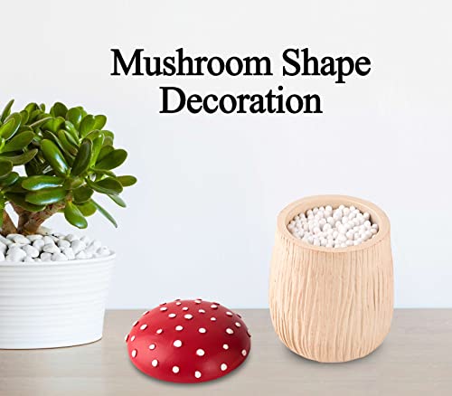 dgudgu 2 Pack Qtip Holder Mushroom Cotton Ball Holder Cotton Swab Holder Qtip Dispenser Bathroom Cotton Ball And Qtip Organizer Cotton Ball Container