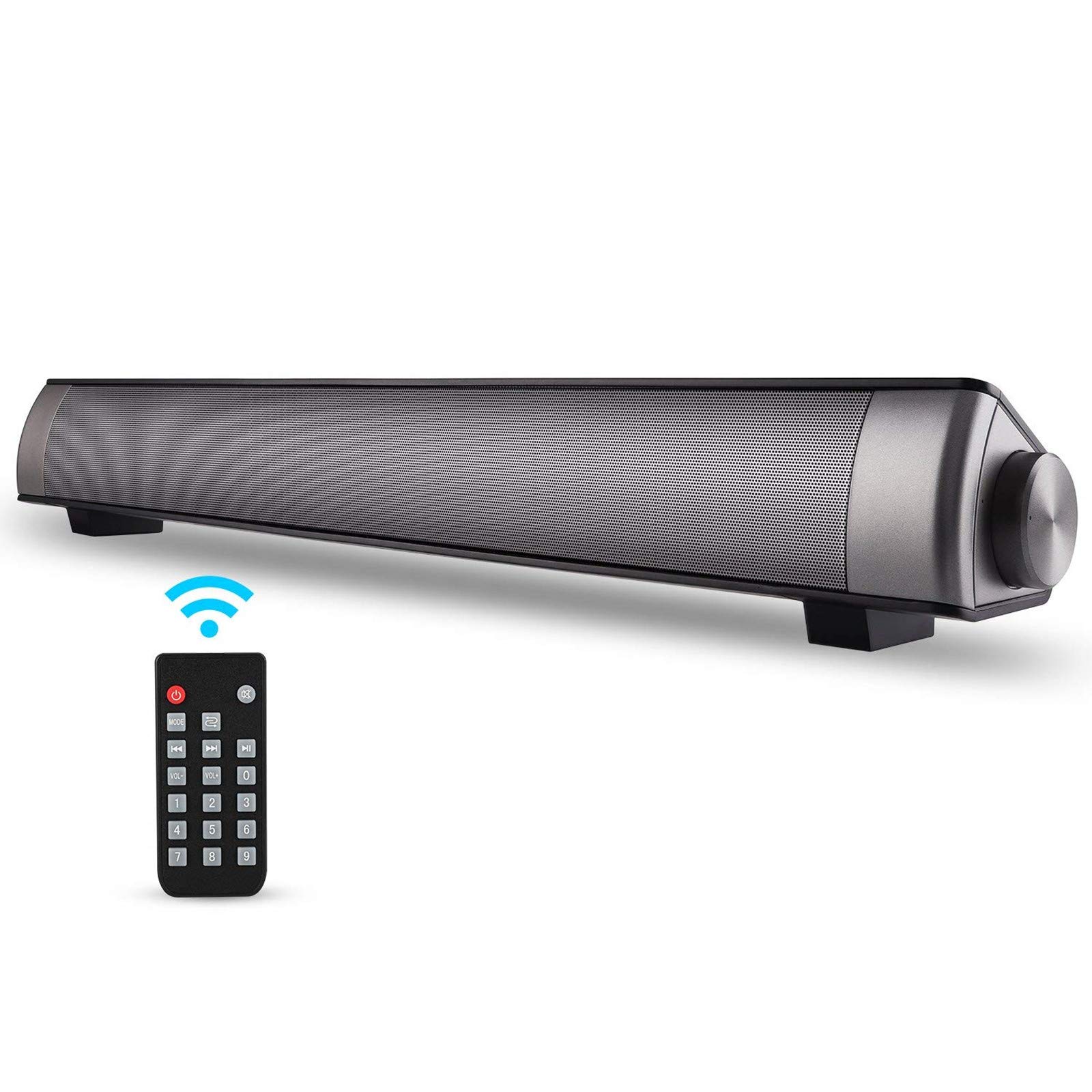 TOPROAD Sound Bar | Soundbar Wired and Wireless Bluetooth 5.0 Speaker | Built in Mic | for Cell Phone/Tablet/Projector and Support TV with AUX/RCA Output