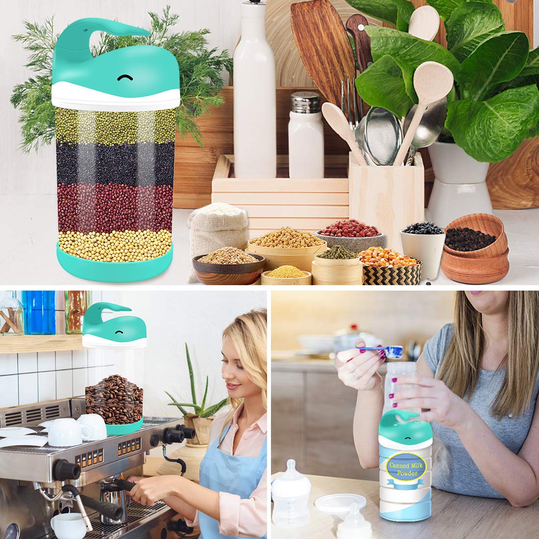 FHzytg Household Containers for Foods, Food Storage Container, Kitchen Pantry Organization Canister Jar for Flour Cereal Coffee Sugar