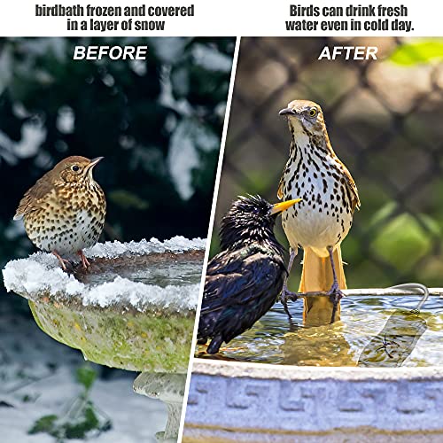 GESAIL Birdbath Deicer, Waterproof Birdbath Heater for Outdoor in Winter with Thermostatically Controlled, Constructed of Cast Aluminum Immersion Deicer for Garden Patio Yard and Lawn, 50 Watt, Grey