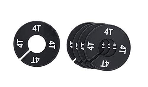 NAHANCO CBWKIT6 Black Round Clothing Size Divider with White Print for Baby/Kid Sizes, 3Mos β 4T, Kit of 50 (10 Sizes of 5 Each)