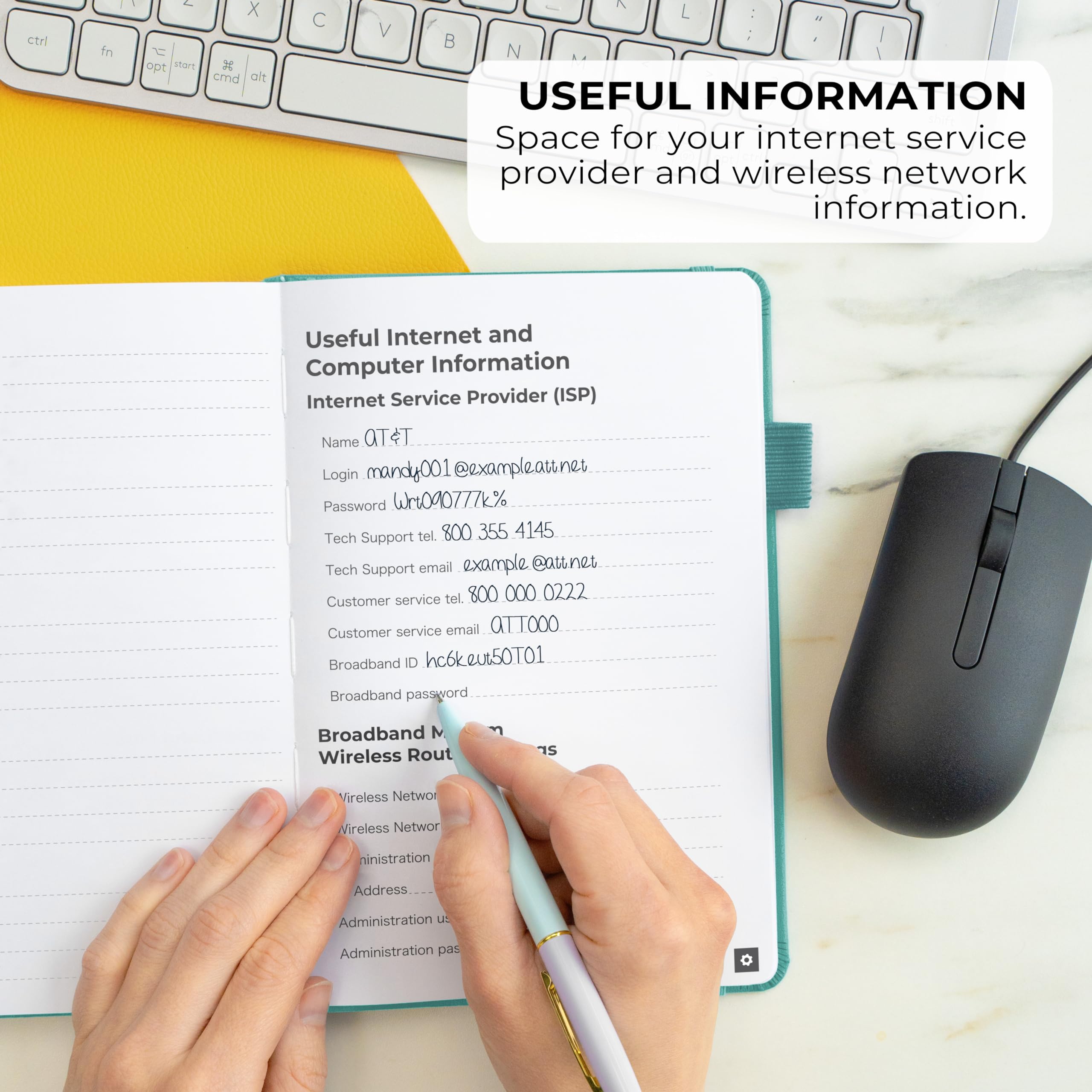 Clever Fox Password Book – Alphabetized Internet Address & Password Organizer – Computer & Website Password Keeper Notebook – Log-In Password Journal - Medium, A5, 8.3x5.8″, Hardcover (Turquoise)