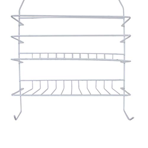 TG,LLC Treasure Gurus Hanging White Metal Shower Head Caddy Bathroom Storage Wall Mount Bath Organizer Rack