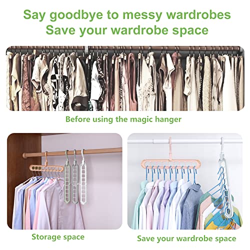Closet Organizers and Storage,5 Pack Sturdy Closet Organizer Hangers,Closet Storage,Closet Organization,Magic Space Saving Hanger with 9-Holes for Wardrobe Clothes,Shirts,Pants,Dresses