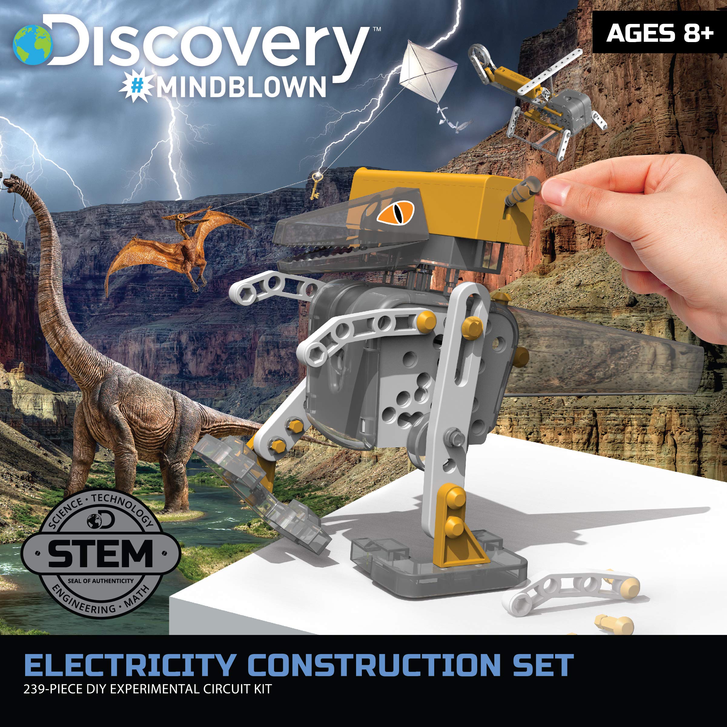 Discovery #MINDBLOWN Electricity Robot Construction Set, 10 Robotic Build Kits & 7 Electronic Circuit Science Experiments, Fun Educational Activity, STEM Learning Toys for Boys, Girls, Kids, & Teens