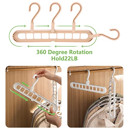 Closet Organizers and Storage,5 Pack Sturdy Closet Organizer Hangers,Closet Storage,Closet Organization,Magic Space Saving Hanger with 9-Holes for Wardrobe Clothes,Shirts,Pants,Dresses