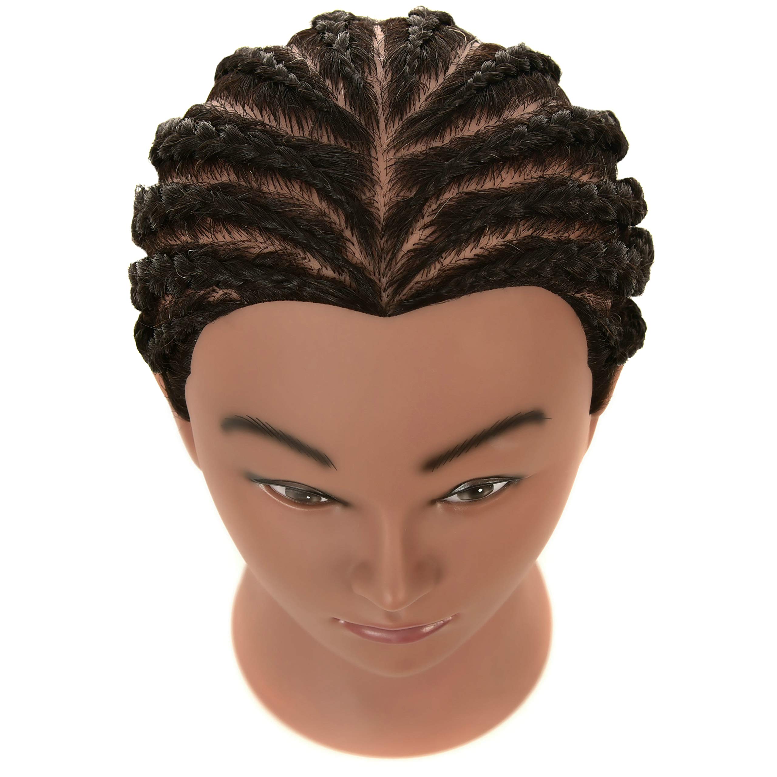 RIHANNAHAIR Mannequin Head with 100% Human Hair Manikin Cosmetology Makeup Manican Doll Display Practice Braiding Styling Training Head with Stand